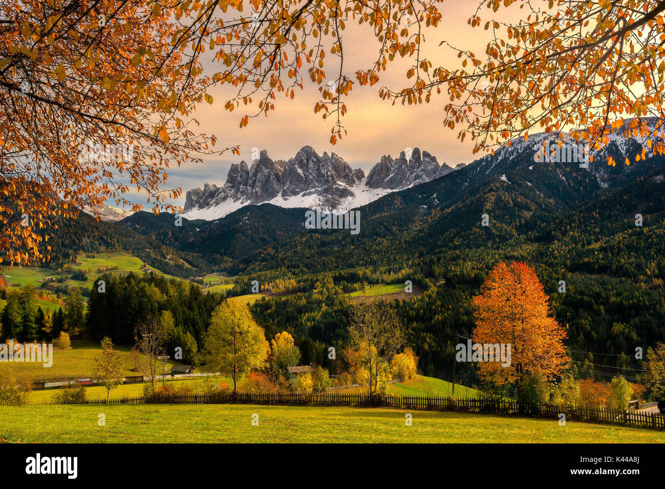 Val di Funes, Trentino Alto Adige, Italy. The Odle and the Funes valley ...