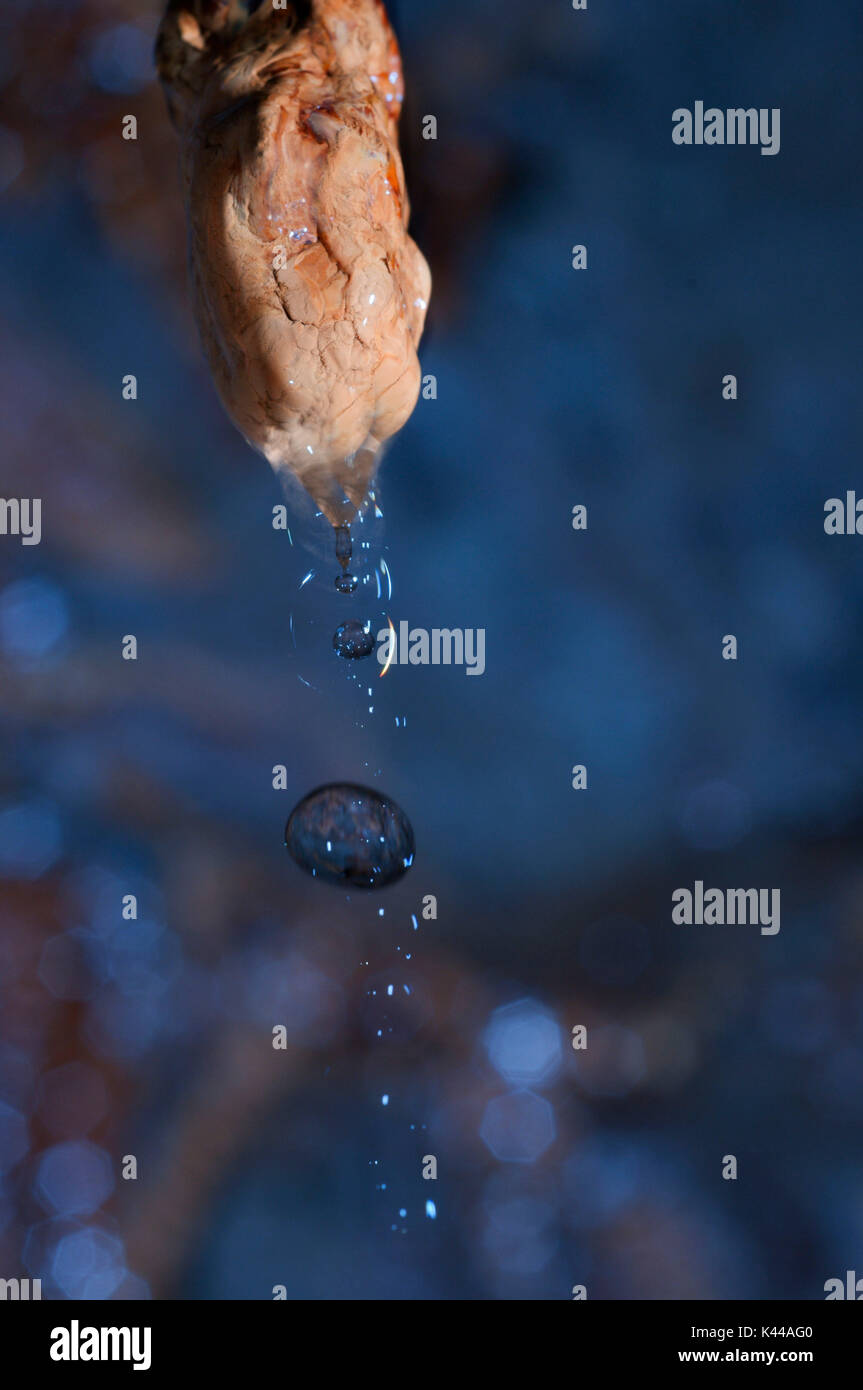 Falling drop on an abandoned mine graveglia valley hi-res stock ...