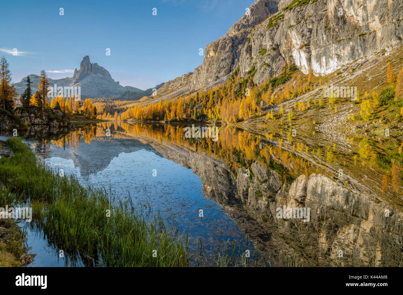 Lake Federa, Dolomites of Belluno, Italy, Becco di Mezzodi, Belluno ...