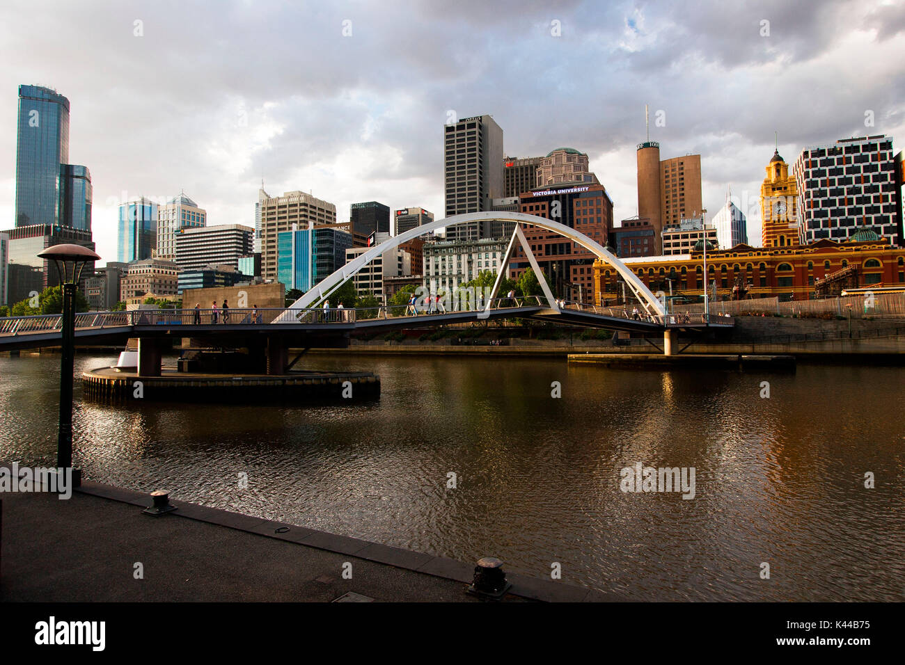 Melbourne, Australia. Sunset in Southbank Promenade Stock Photo - Alamy
