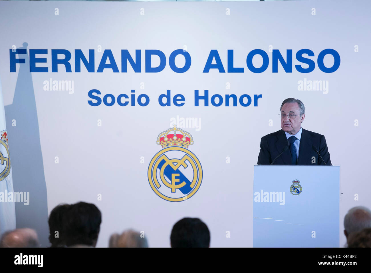 Madrid, Spain. 04th Sep, 2017. Real Madrid«s President Florentino Perez ...