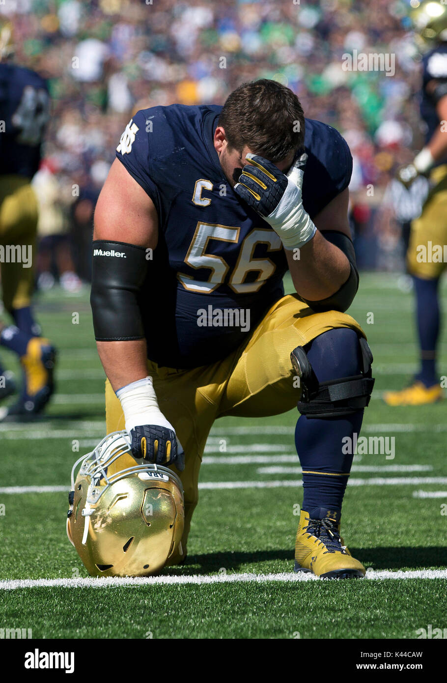 South Bend, Indiana, USA. 02nd Sep, 2017. Notre Dame offensive lineman ...