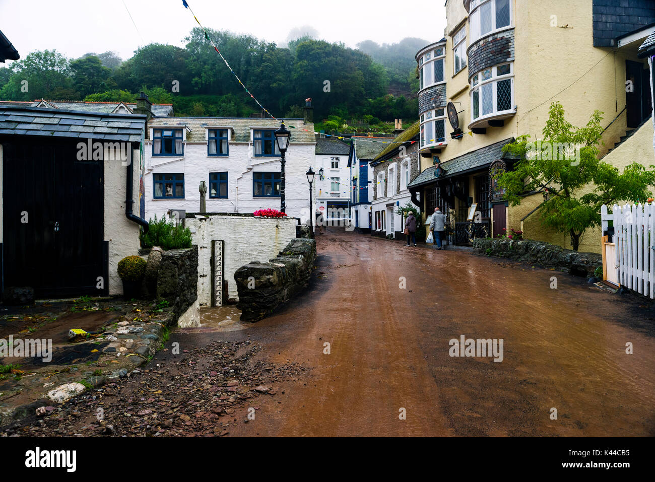 Polperro, Cornwall. September 3rd, After the rain and flooding Polperro ...
