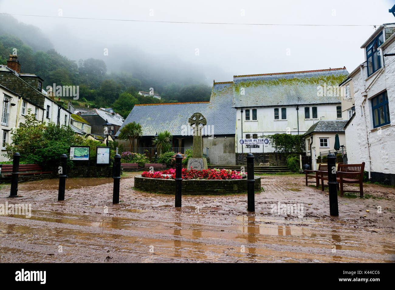 Polperro, Cornwall. September 3rd, After the rain and flooding Polperro ...