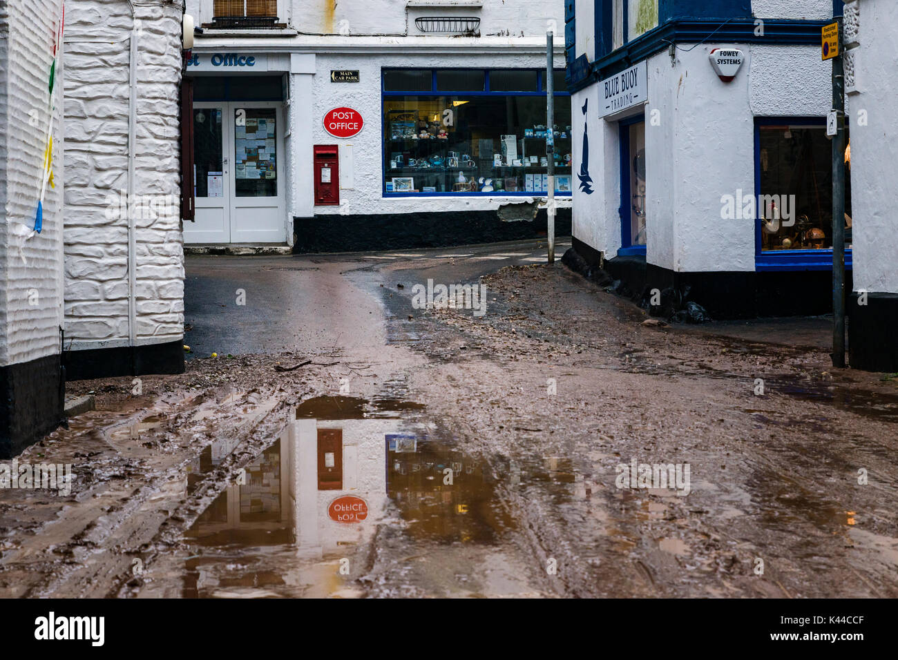 Polperro, Cornwall. September 3rd, After the rain and flooding Polperro ...