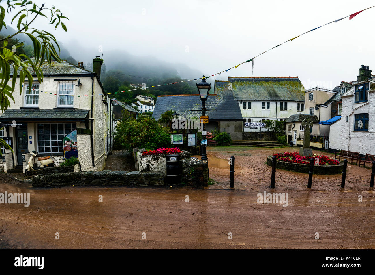 Polperro, Cornwall. September 3rd, After the rain and flooding Polperro ...