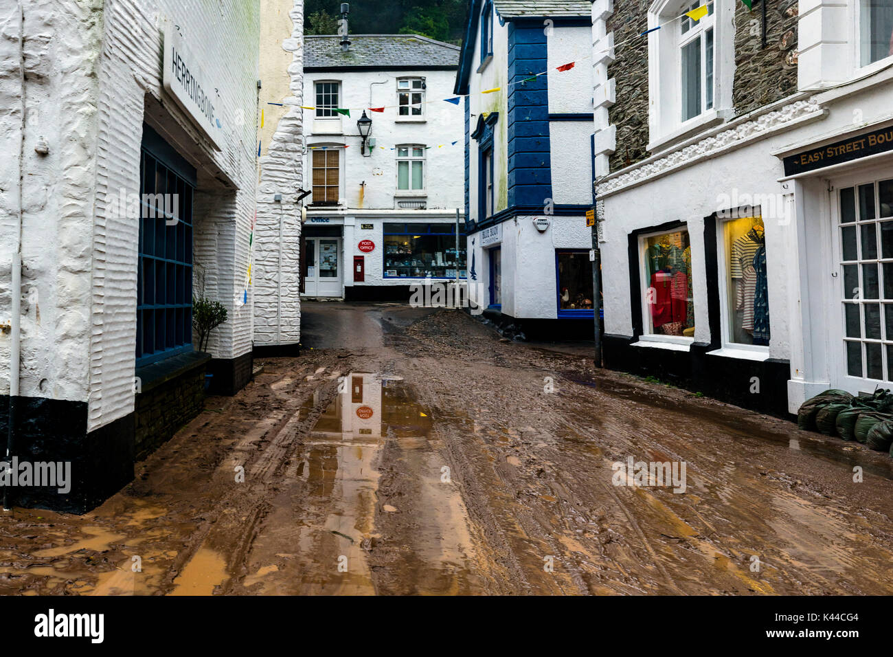 Polperro, Cornwall. September 3rd, After the rain and flooding Polperro ...