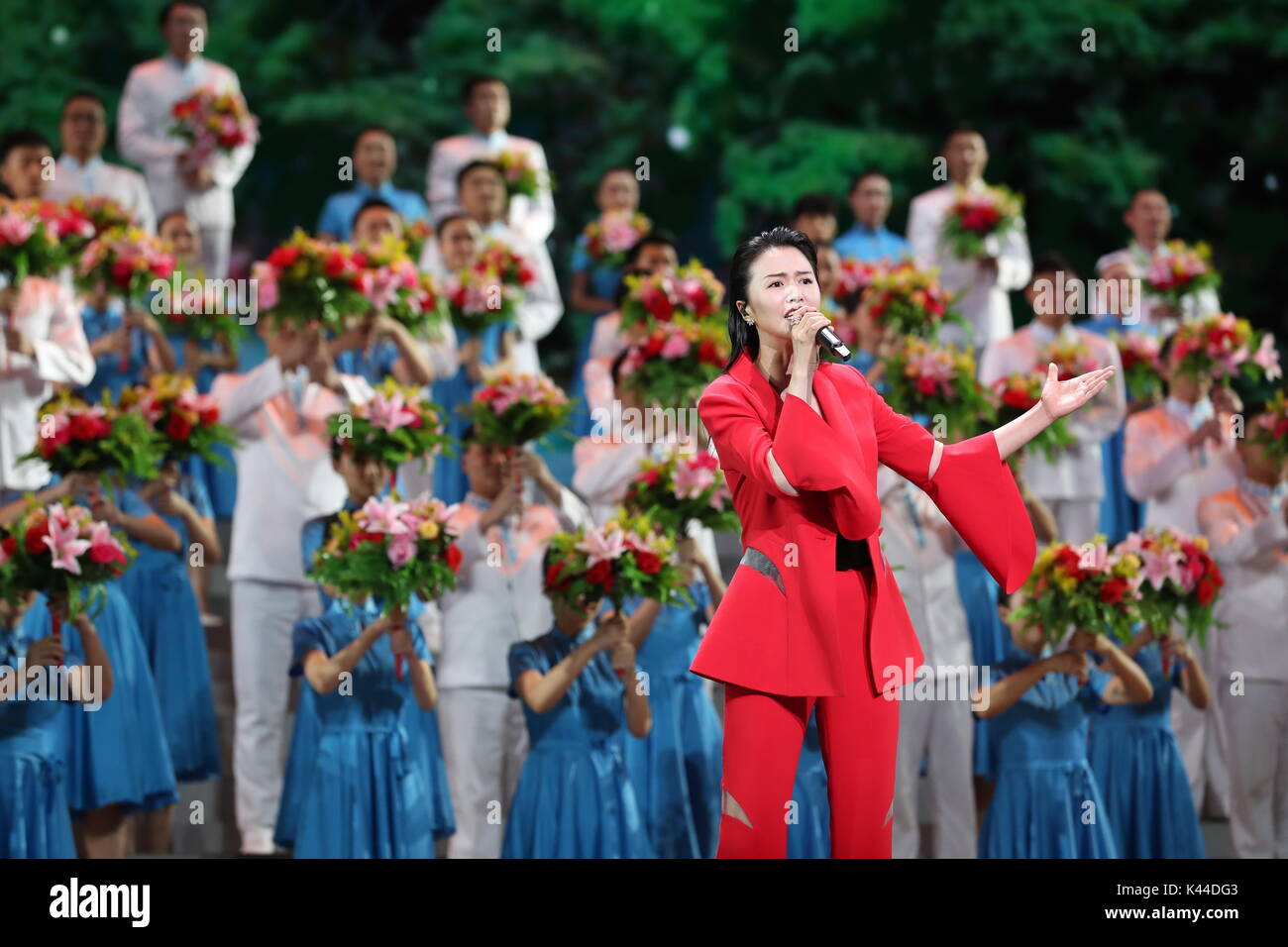 Xiamen, China's Fujian Province. 4th Sep, 2017. Singer Tan Weiwei ...