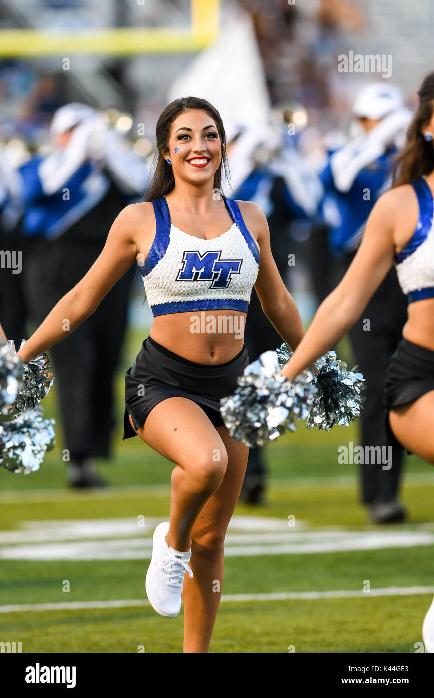 Murfreesboro, TN, USA. 2nd Sep, 2017. MTSU Blue Raider Cheerleaders ...