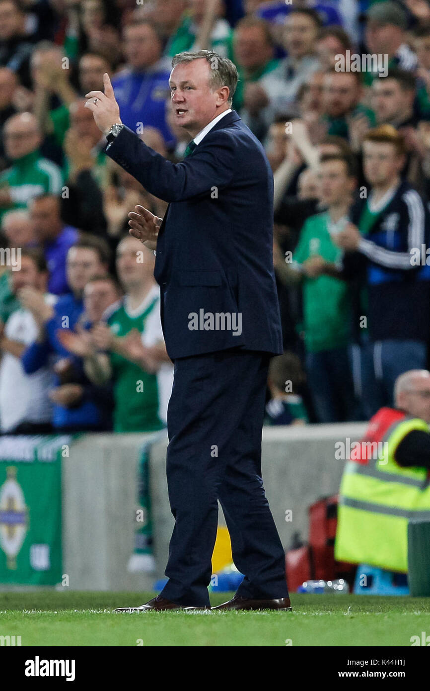 Michael oneill northern ireland football manager hi-res stock ...