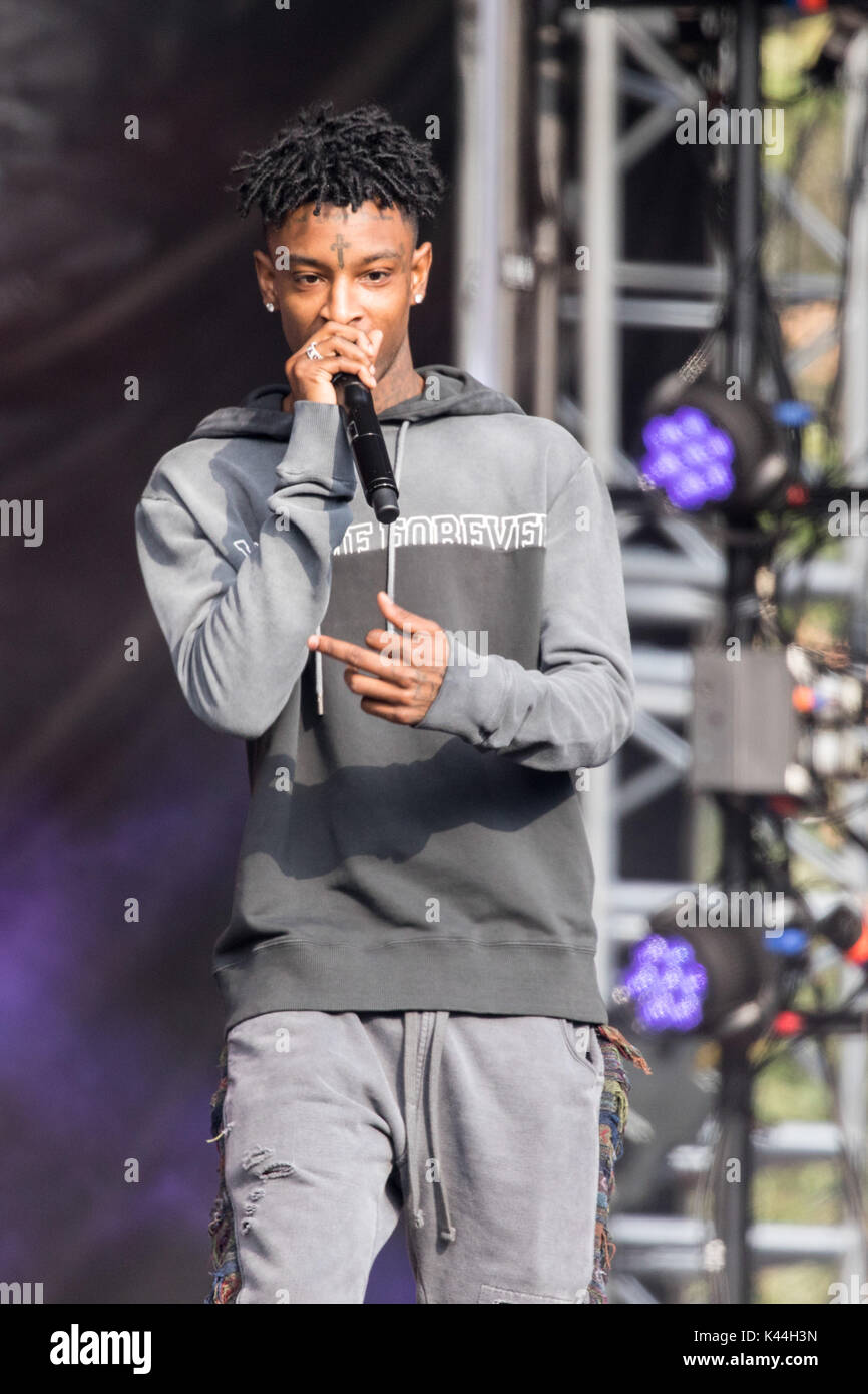Philadelphia, Pennsylvania, USA. 3rd Sep, 2017. Rapper 21 SAVAGE ...