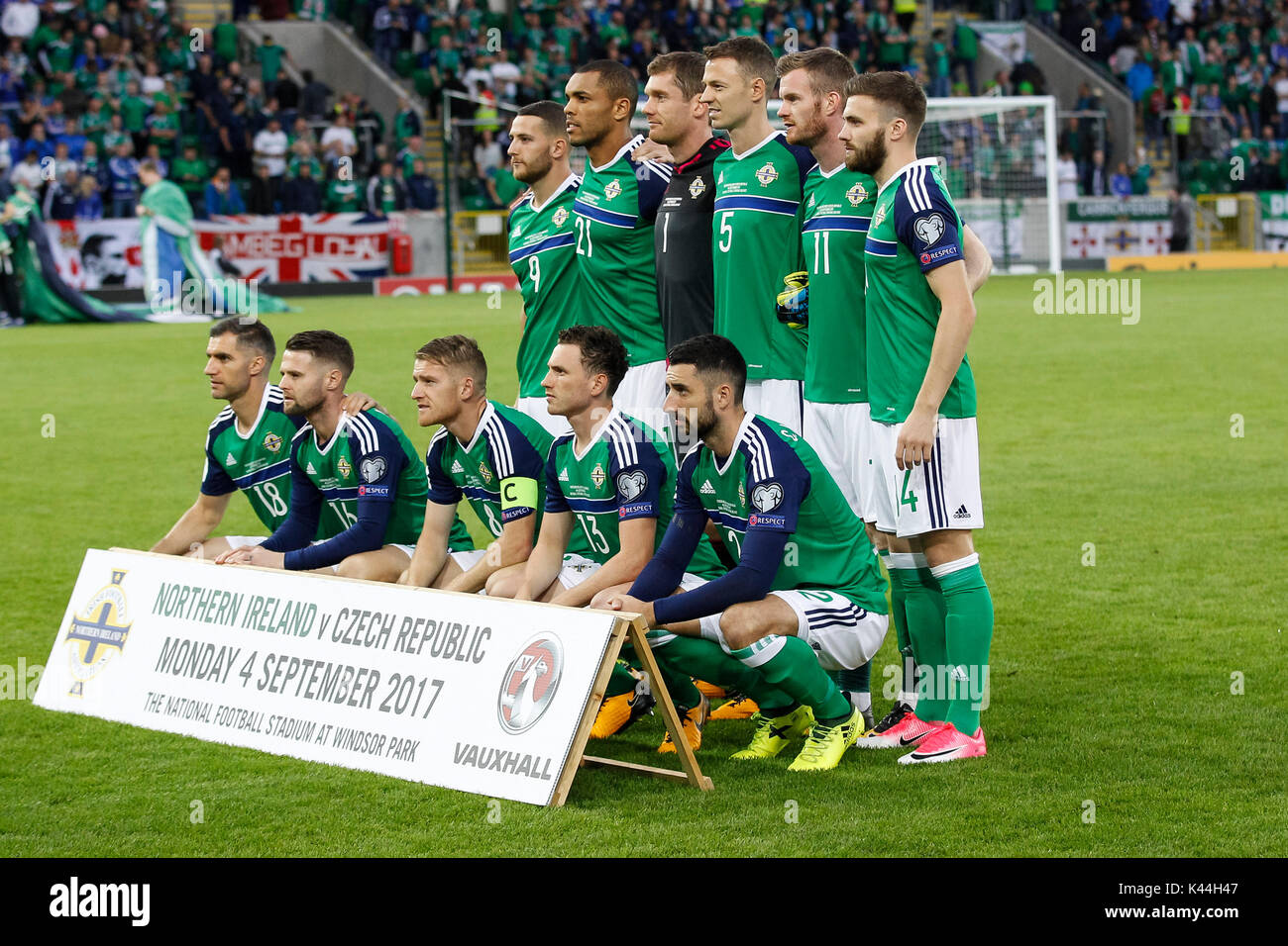 Northern Ireland line up before the FIFA World Cup 2018 Qualifying ...