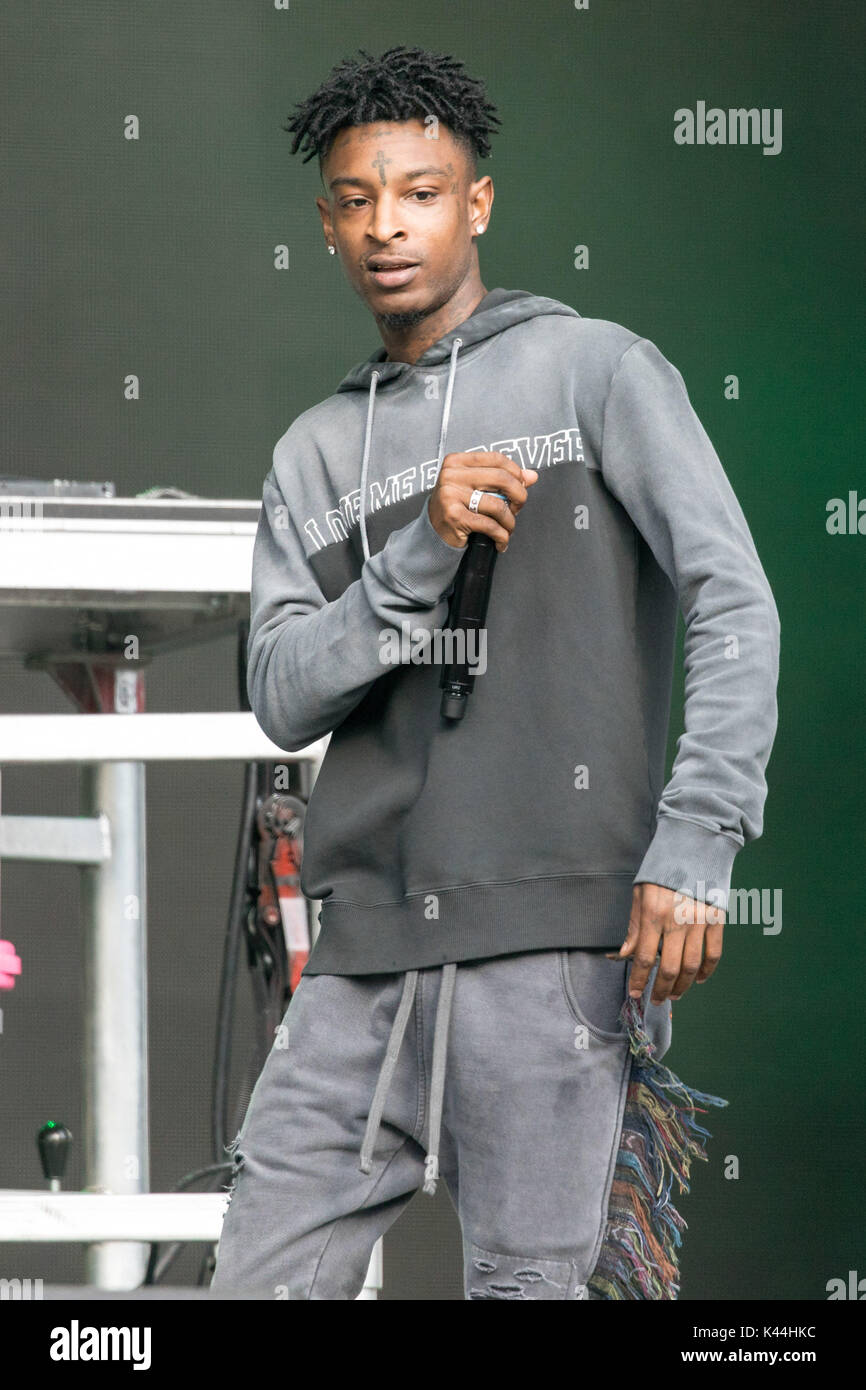 Philadelphia, Pennsylvania, USA. 3rd Sep, 2017. Rapper 21 SAVAGE (SHAYAA BIN ABRAHAM-JOSEPH ...