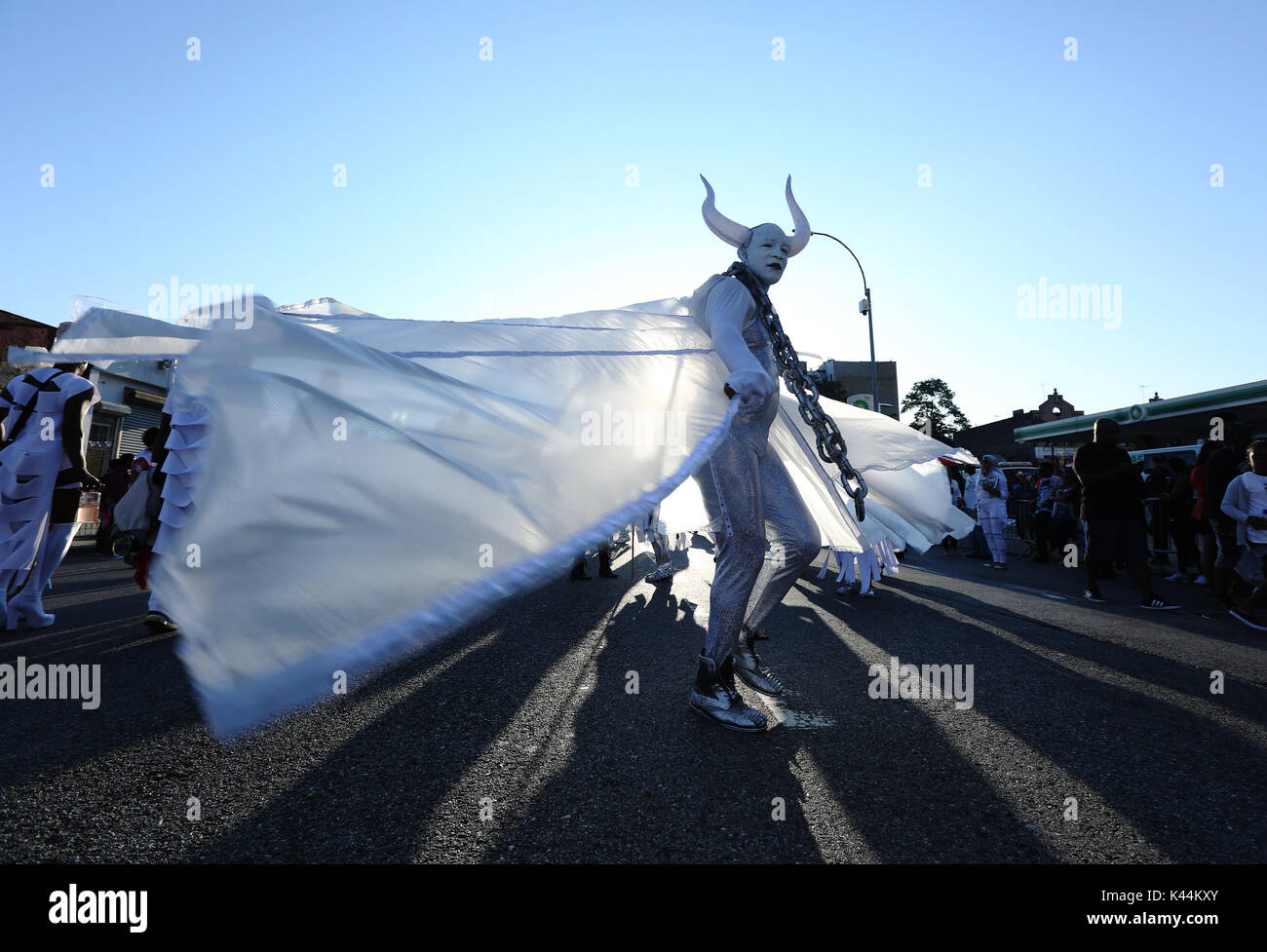 Brooklyn, USA. 4th Sept, 2017. People masquerade and dance to soca ...