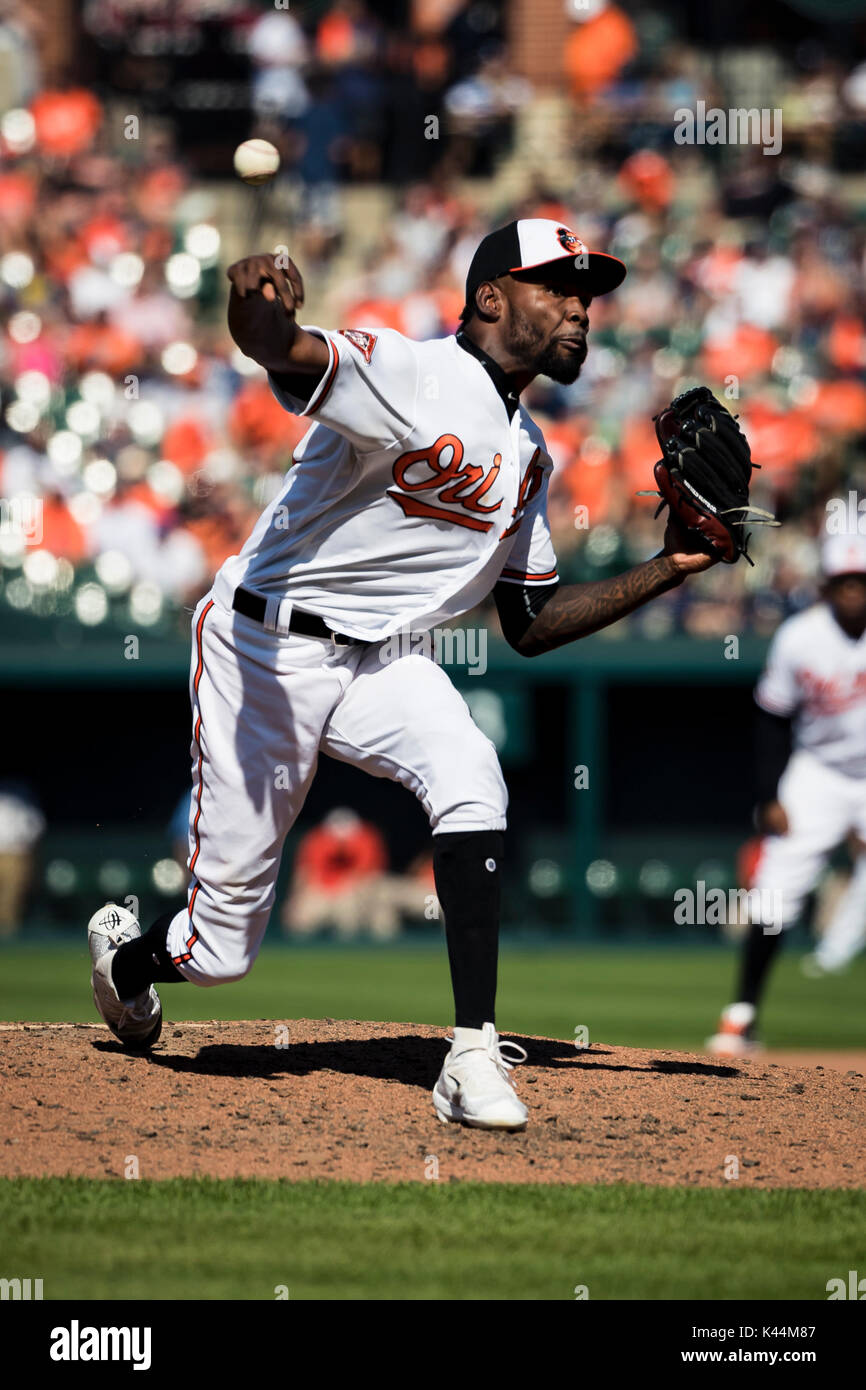 Baltimore, Maryland, USA. 04th Sep, 2017. Baltimore Orioles relief ...