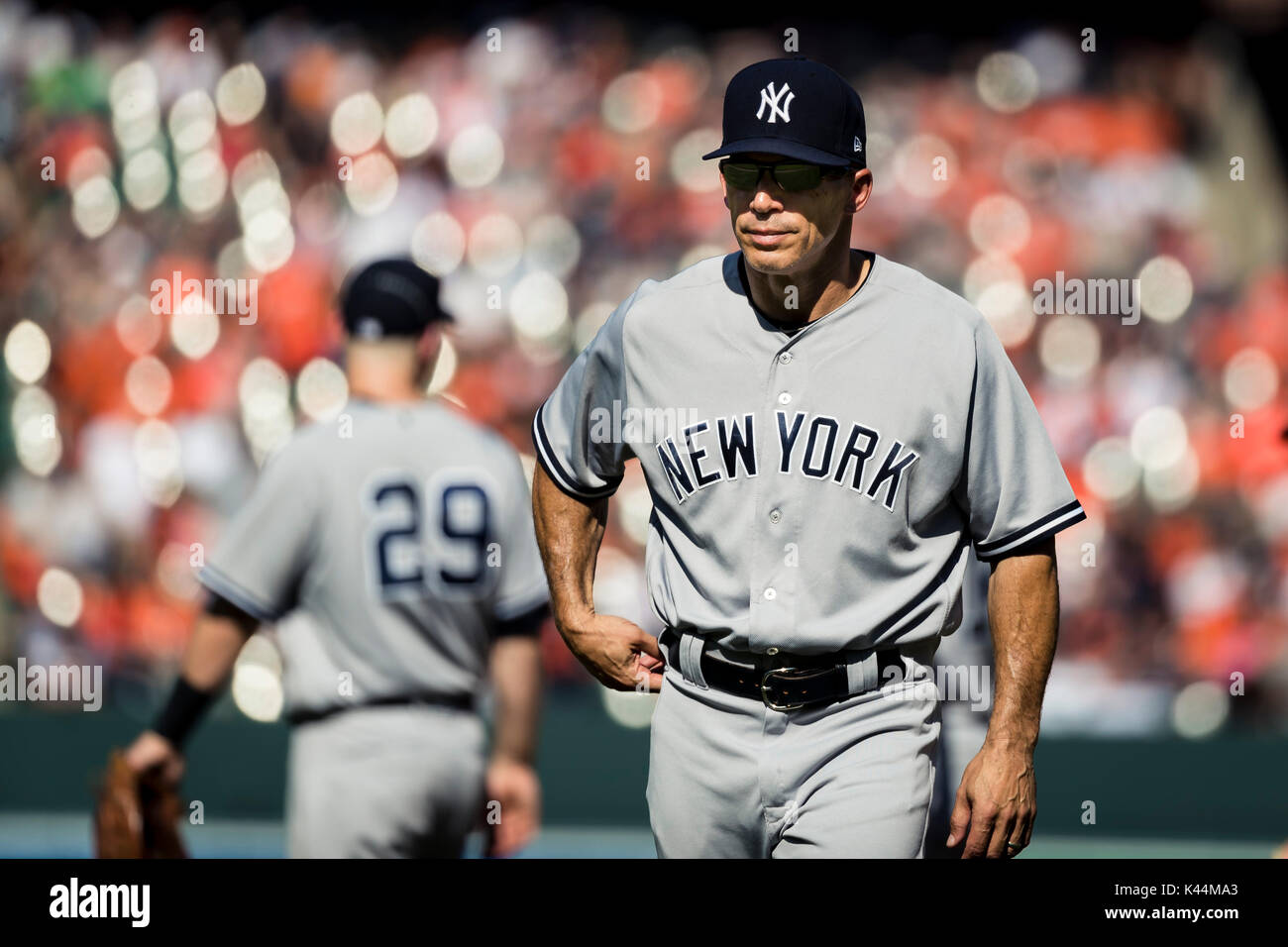 Baltimore, Maryland, USA. 04th Sep, 2017. New York Yankees manager Joe ...