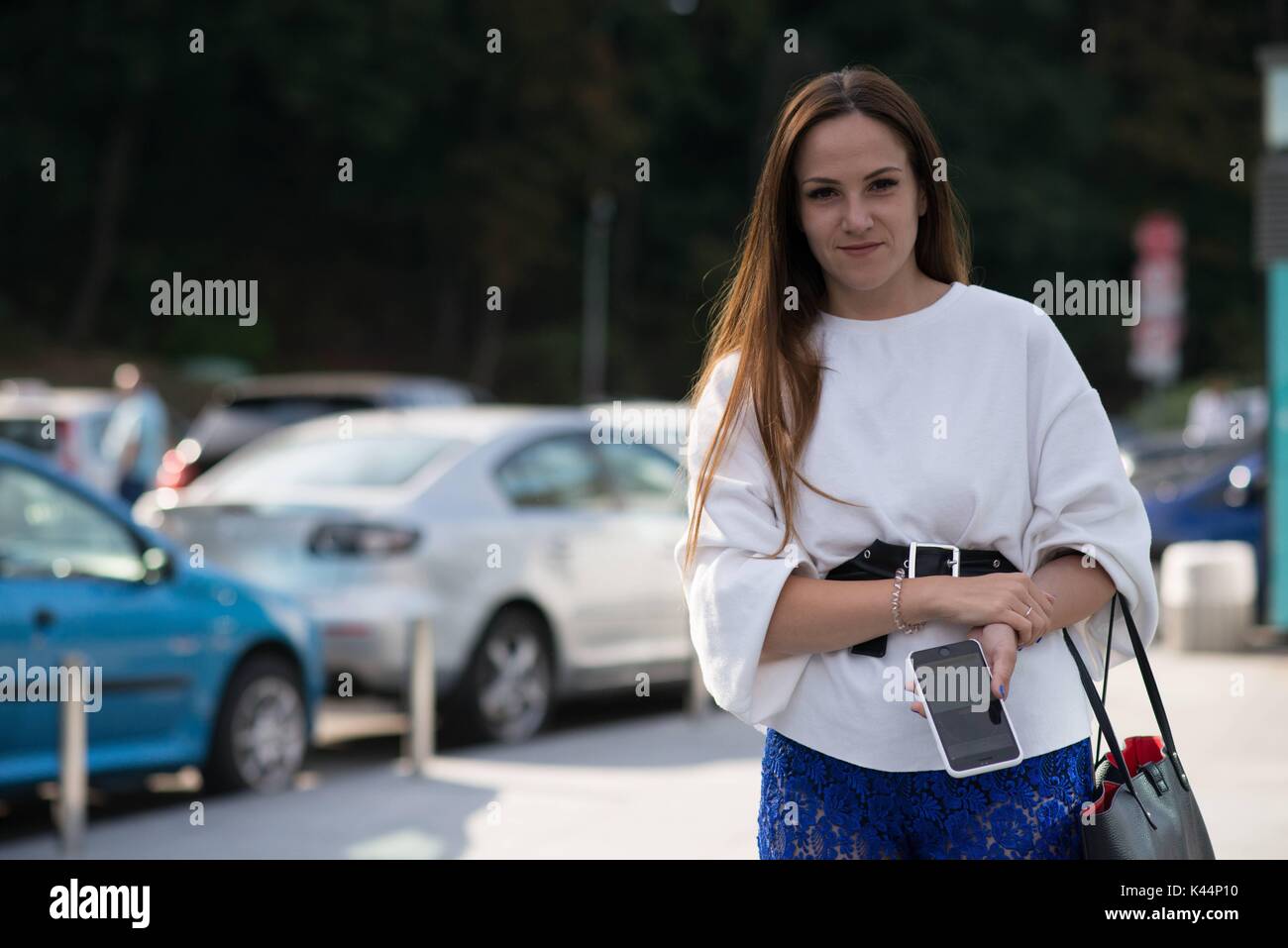 Kiev, Ukraine. 01st Sep, 2017. Victoria posing outside Mercedes Benz ...