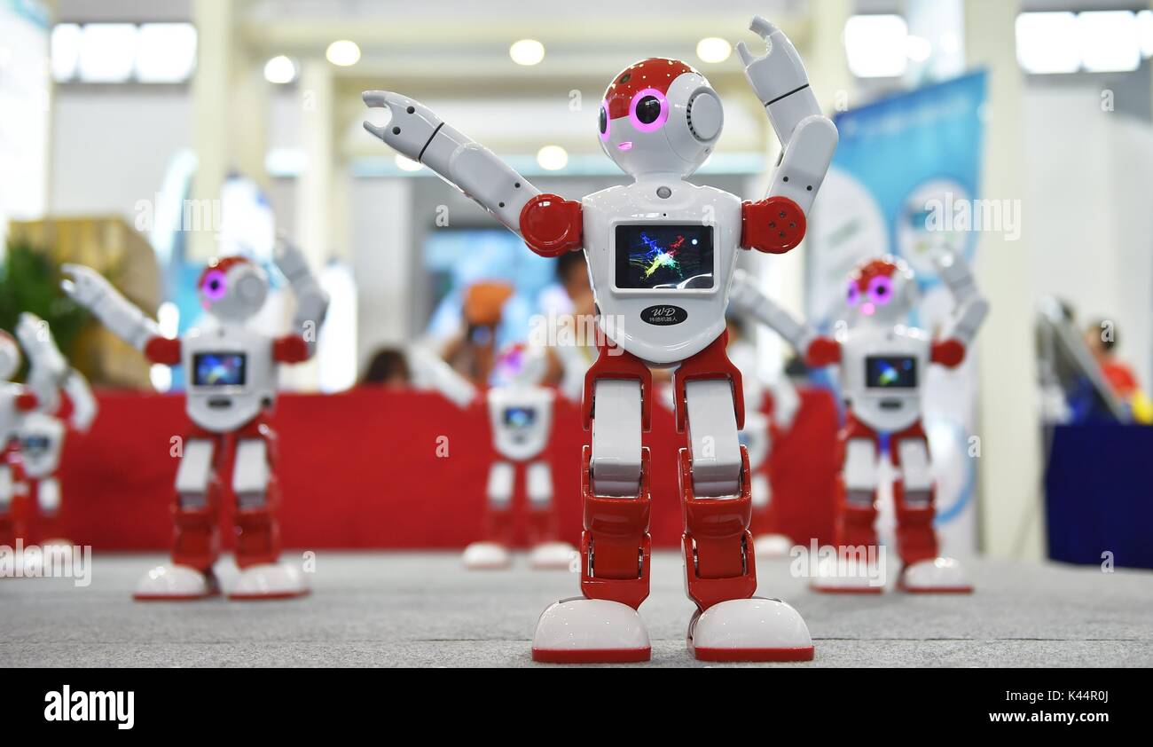 Shenyang, China. 5th Sept, 2017. Robots dance at a science and ...
