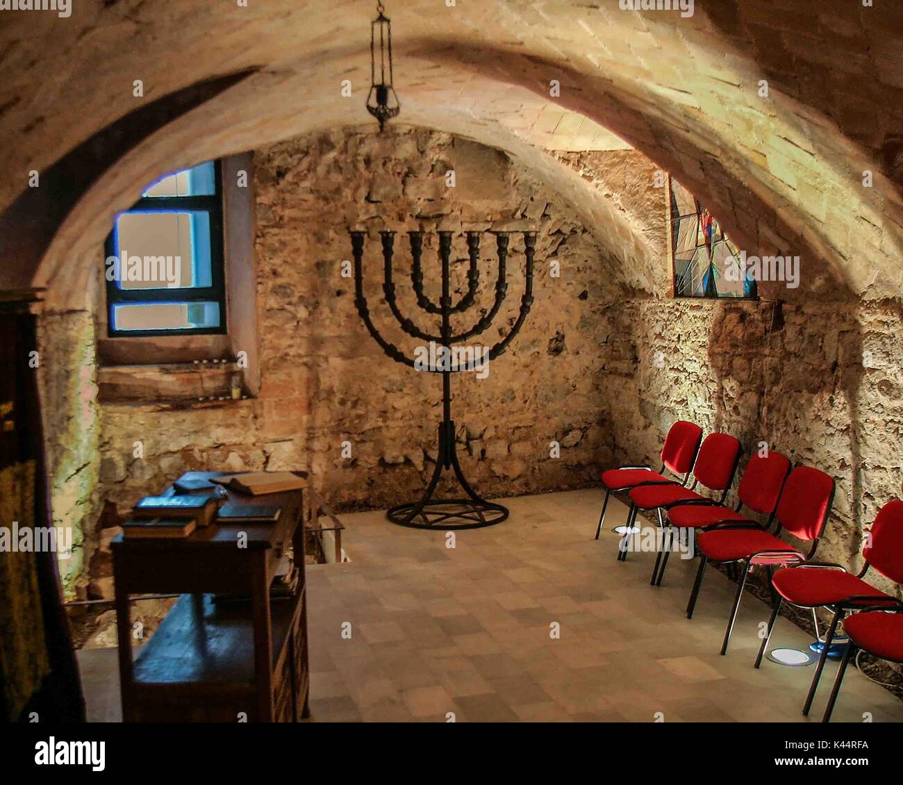 Barcelona, Spain. 19th Oct, 2004. In the ancient Synagogue of Barcelona ...