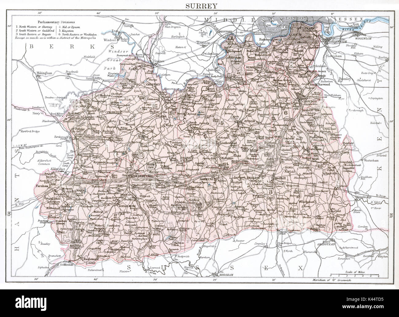 Surrey heath map hi-res stock photography and images - Alamy