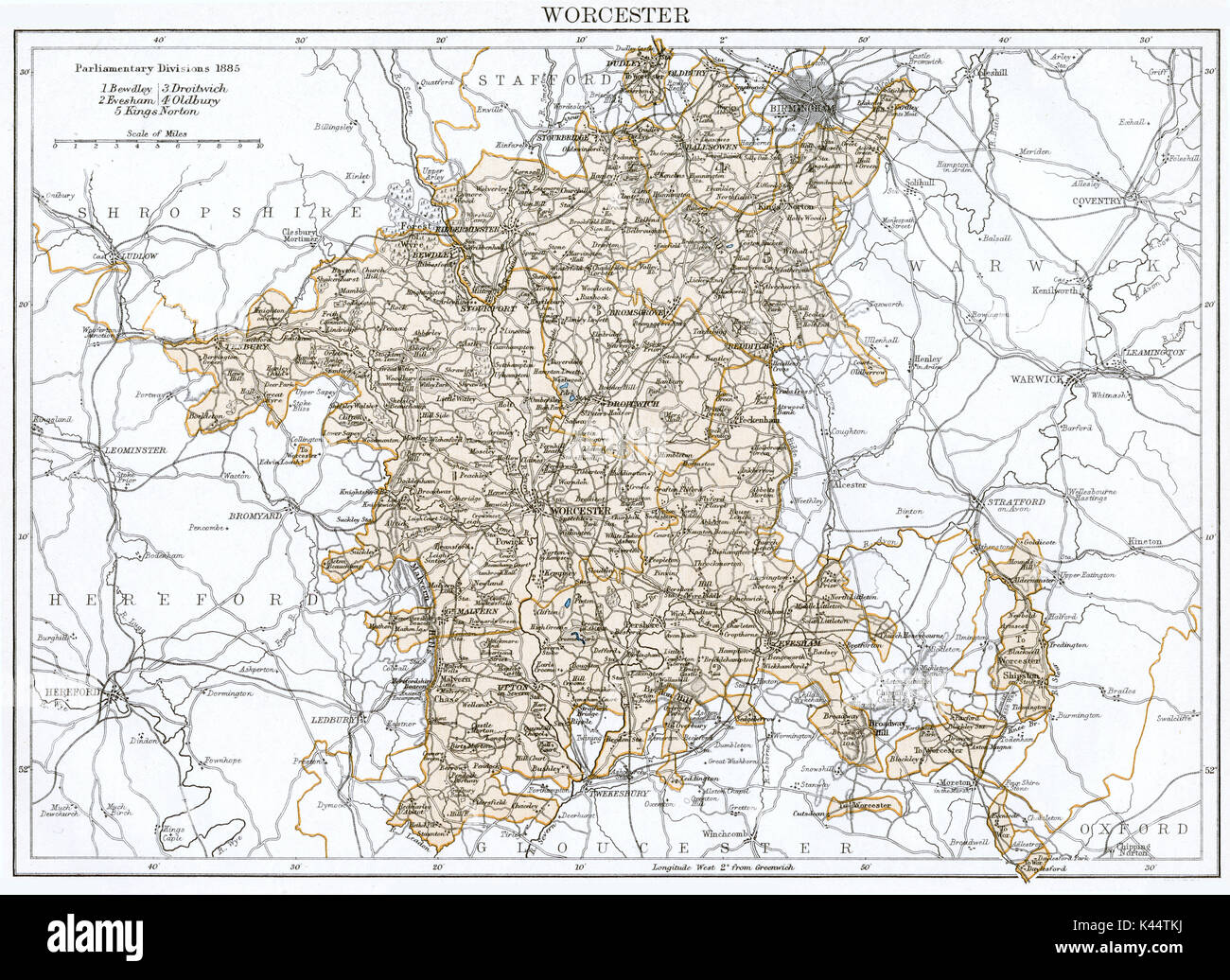 Map of pershore hi-res stock photography and images - Alamy