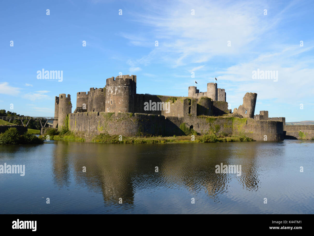 The 13th Century castle in Caerphilly, Wales, which is the second ...
