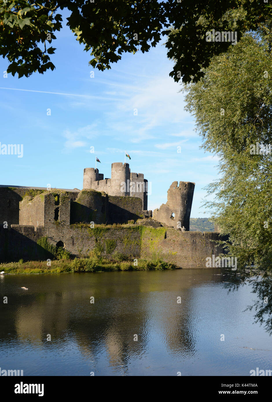 The 13th Century castle in Caerphilly, Wales, which is the second ...