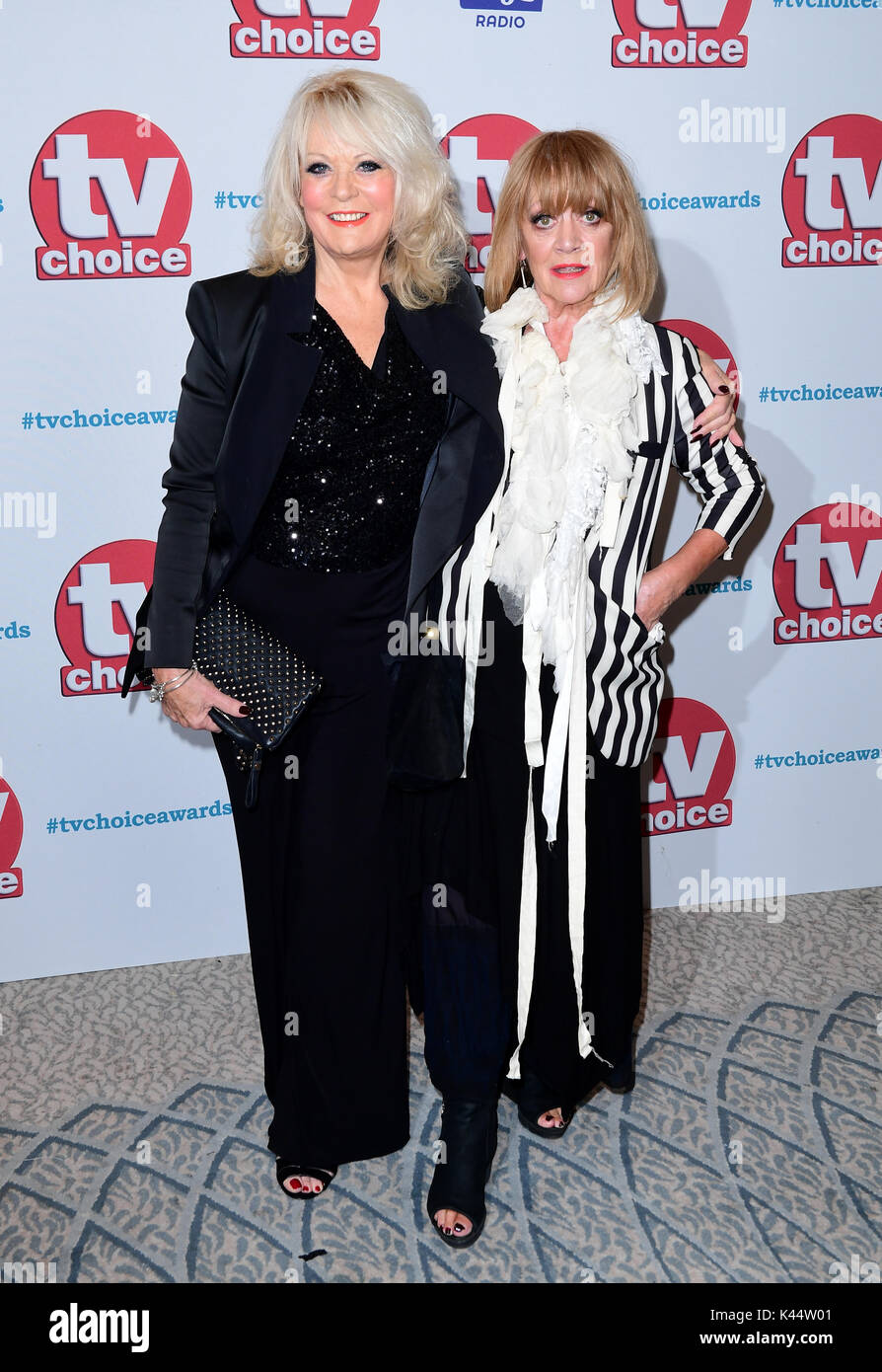 Sherry Houston and Amanda Barrie attending the TV Choice Awards 2017 held at The Dorchester ...