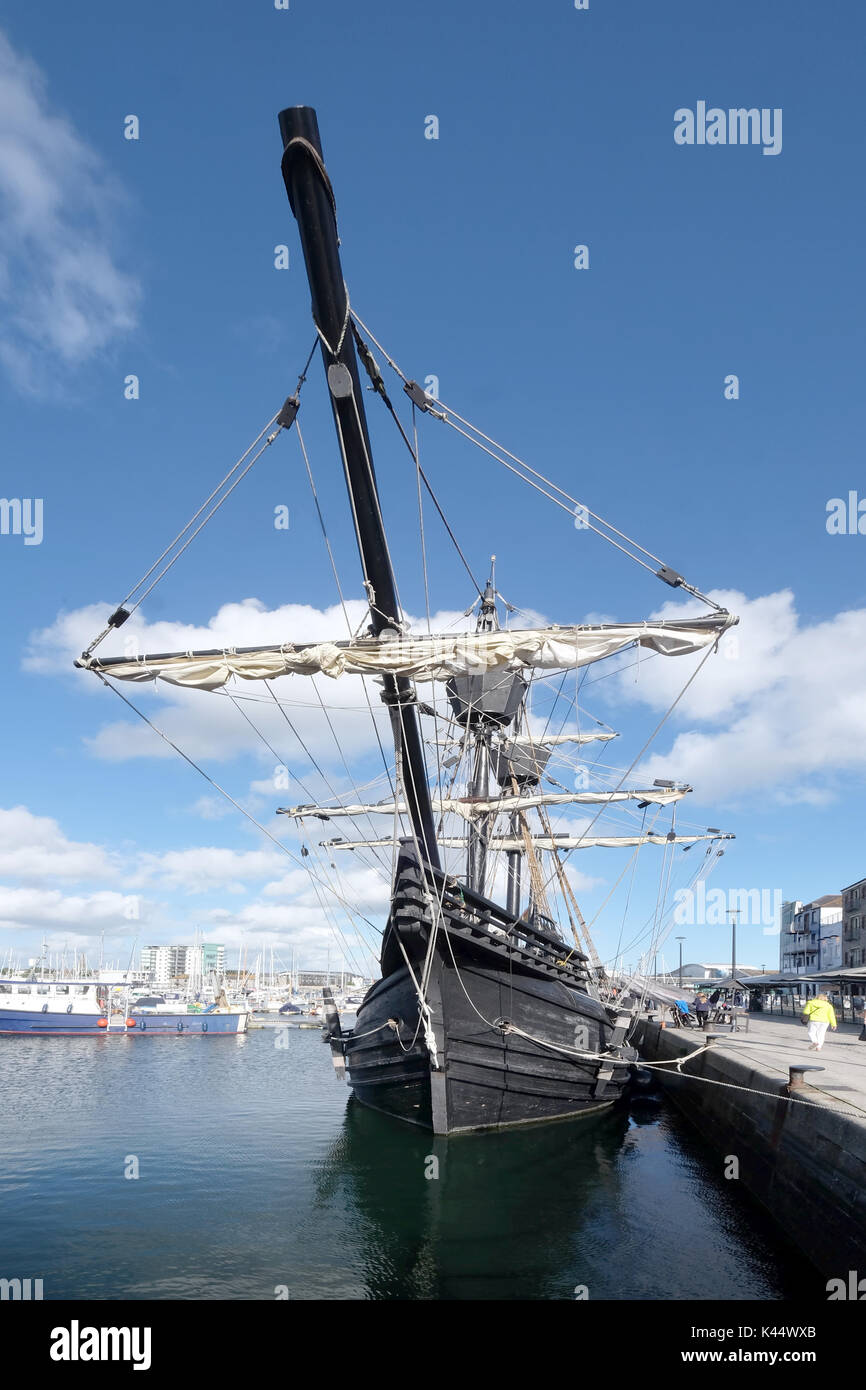 spanish galleon sail training ship in plymouths sutton harbour and the ...