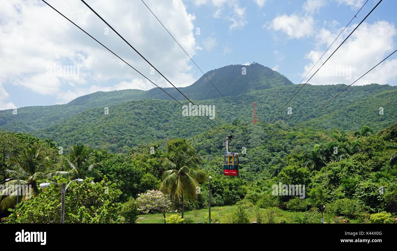 cable car at the pico isabel del torres mountain Stock Photo - Alamy