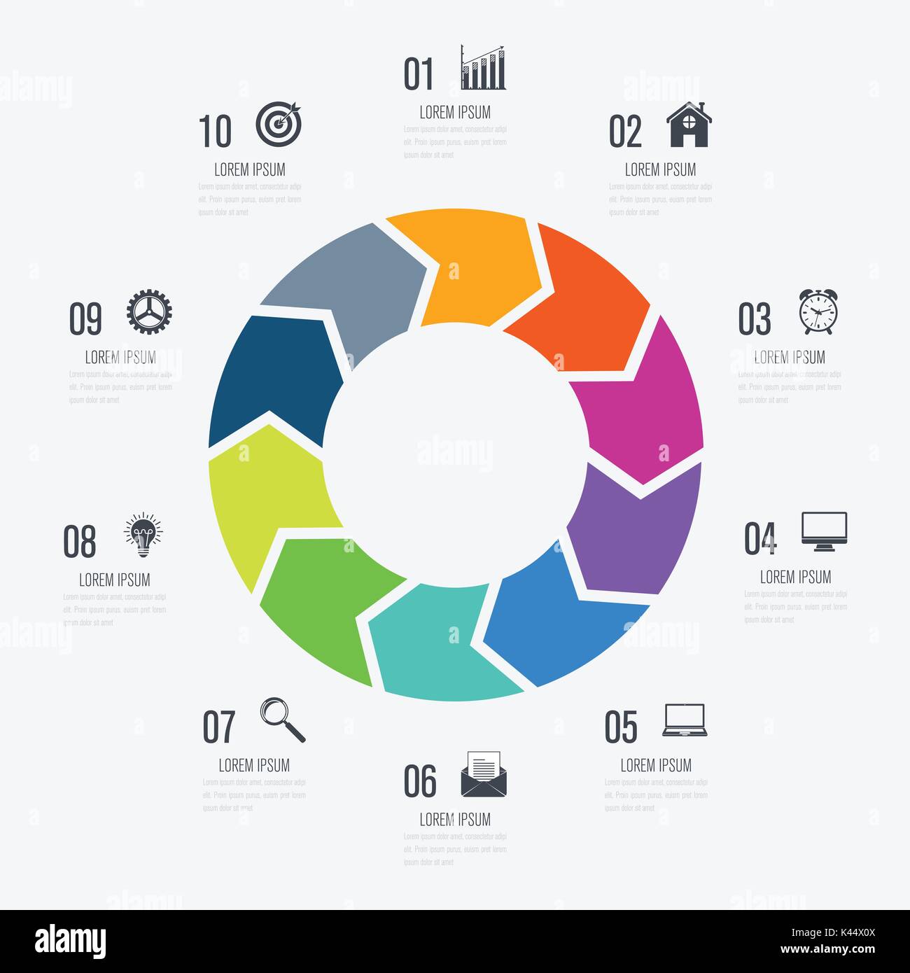 Infographics template 10 options with circle Stock Vector Image & Art ...