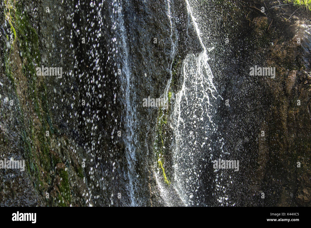 A waterfall near the spa Bagni Vecchi of Bormio Stelvio National Park ...