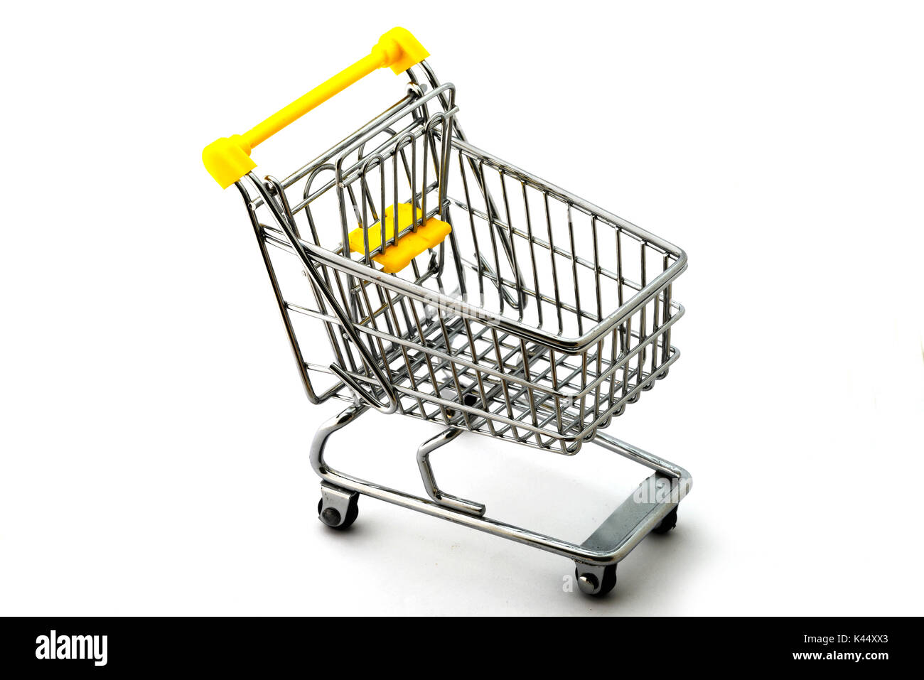 empty shopping trolley on a white background Stock Photo - Alamy