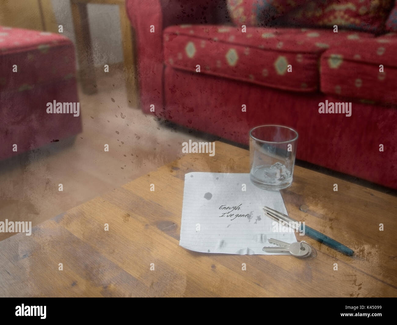 Divorce etc. Message left on table. Gone Stock Photo - Alamy