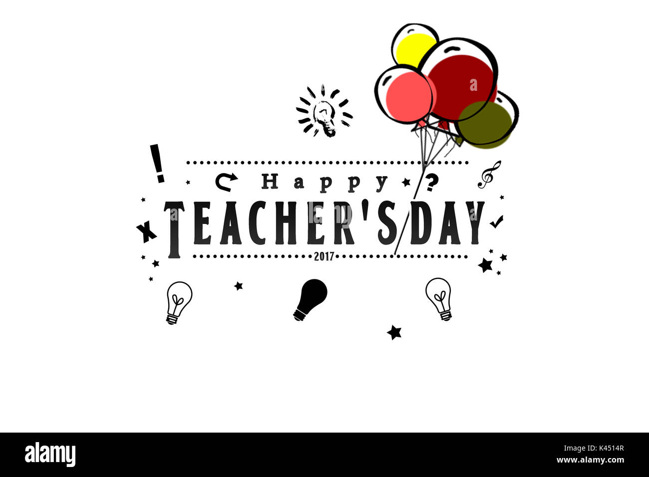 happy Teachers Day. illustration celebrations with balloon Stock Photo ...