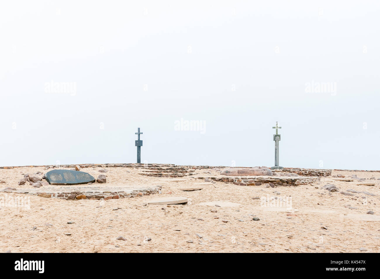CAPE CROSS, NAMIBIA - JUNE 29, 2017: The two crosses and memorial ...