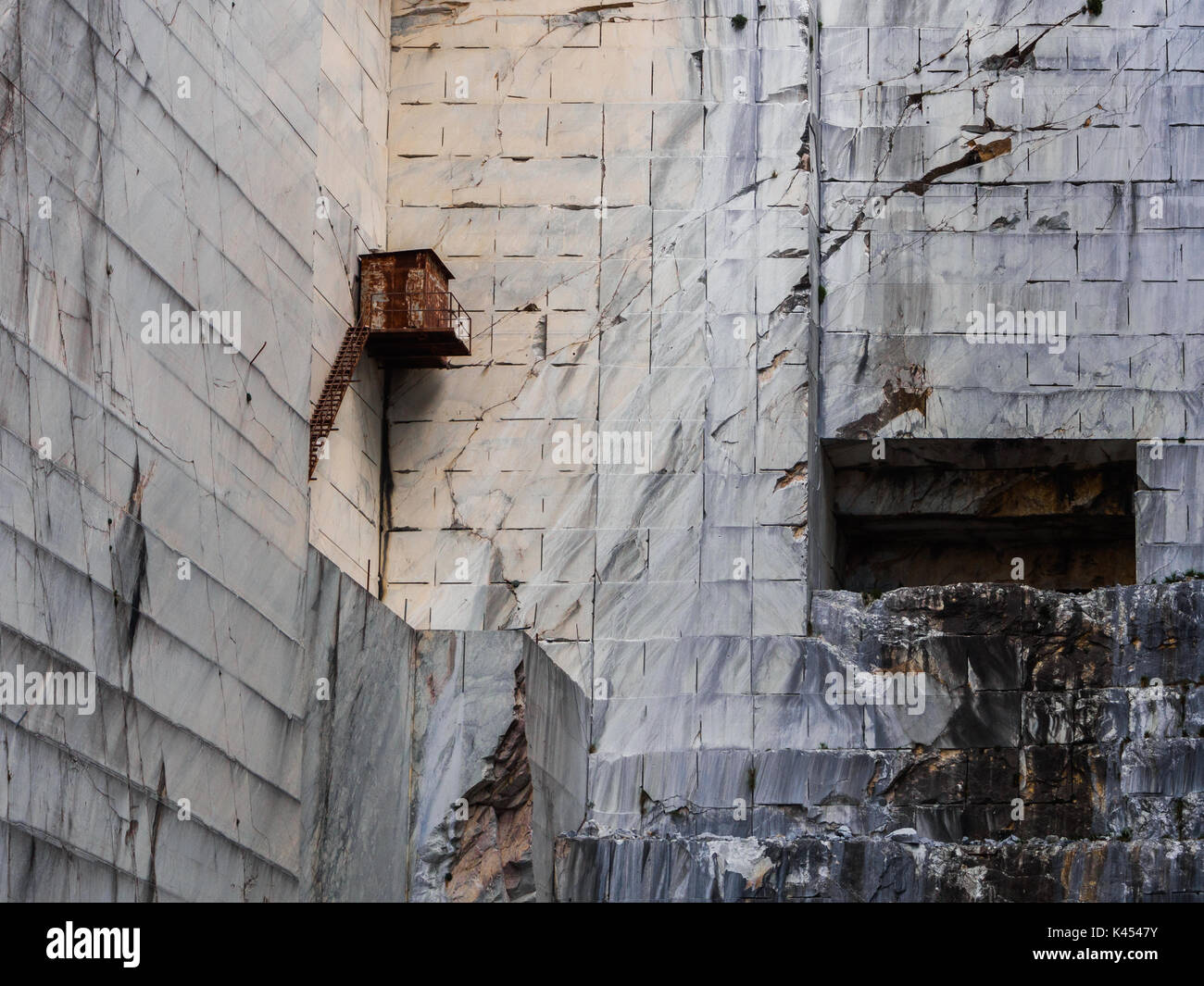 Industrial archeology: Part of the Cervaiole quarry where marble blocks ...