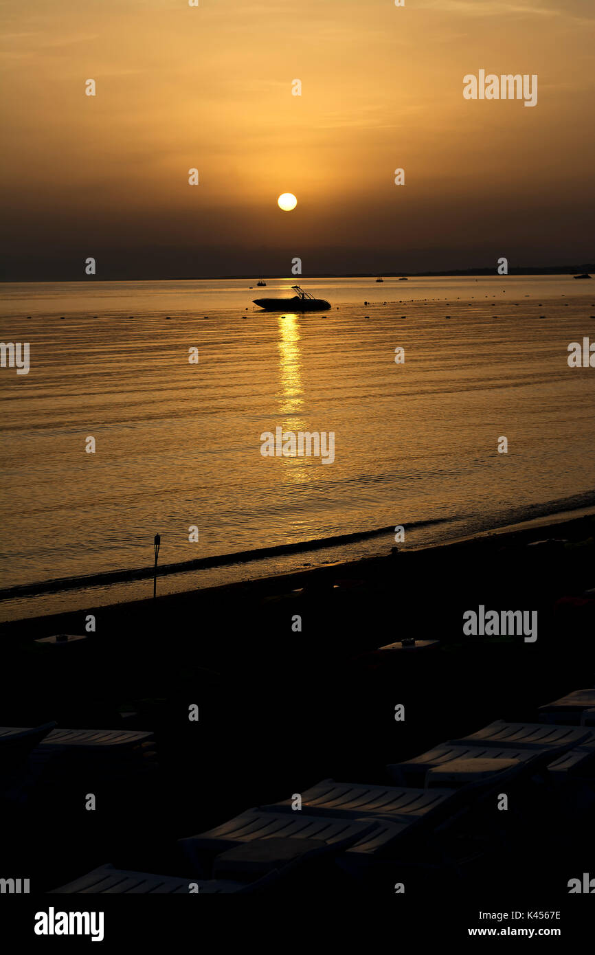 Reflection clouds boat in sea hi-res stock photography and images - Alamy