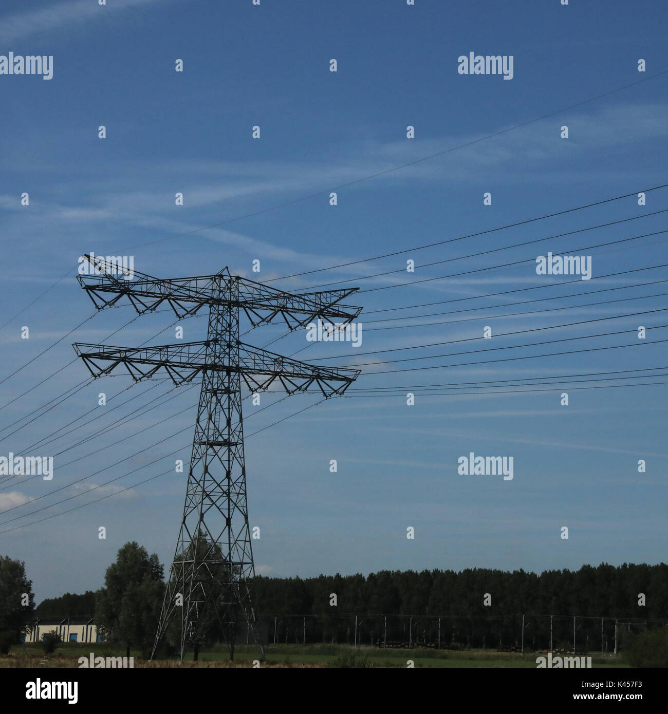 High voltage lines Stock Photo - Alamy