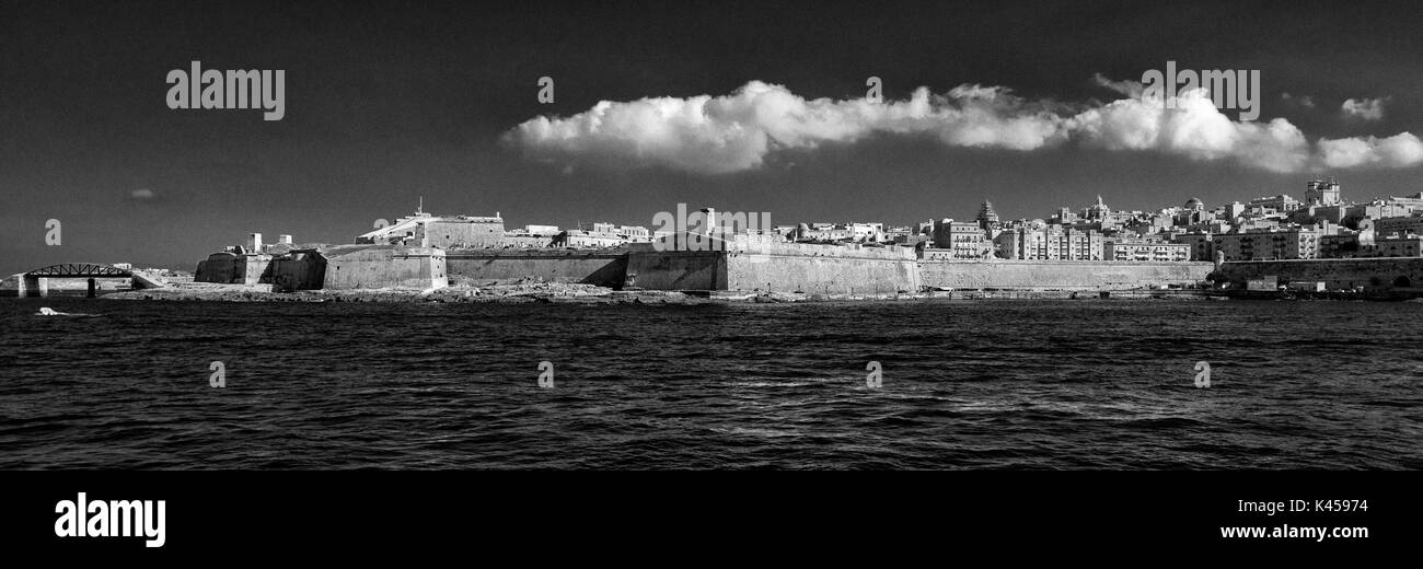 Black and white photograph of Fort St Elmo, in Valletta, capital of ...