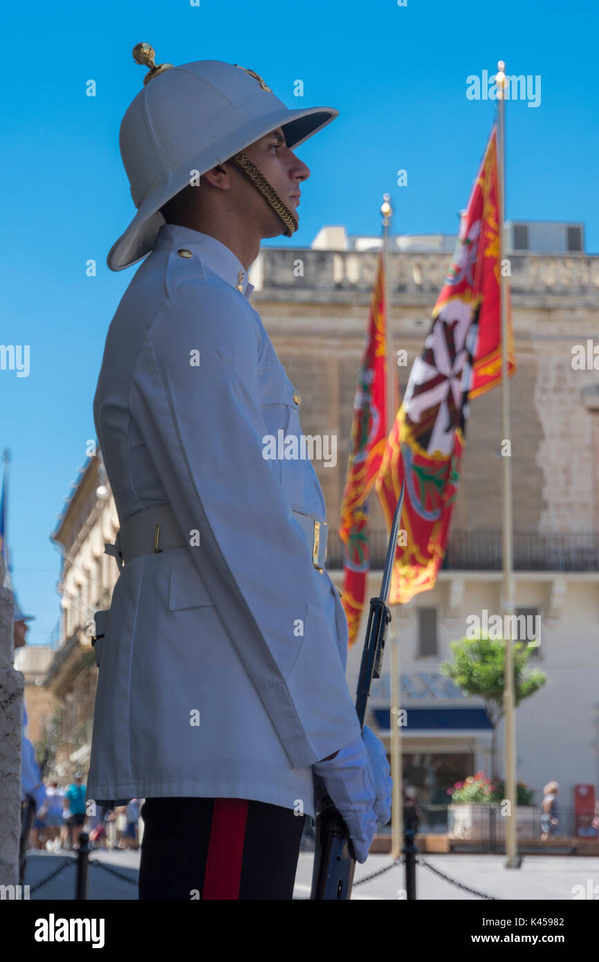 Ceremonial Guard outside the Grand Master's Palace, St Georges Square ...