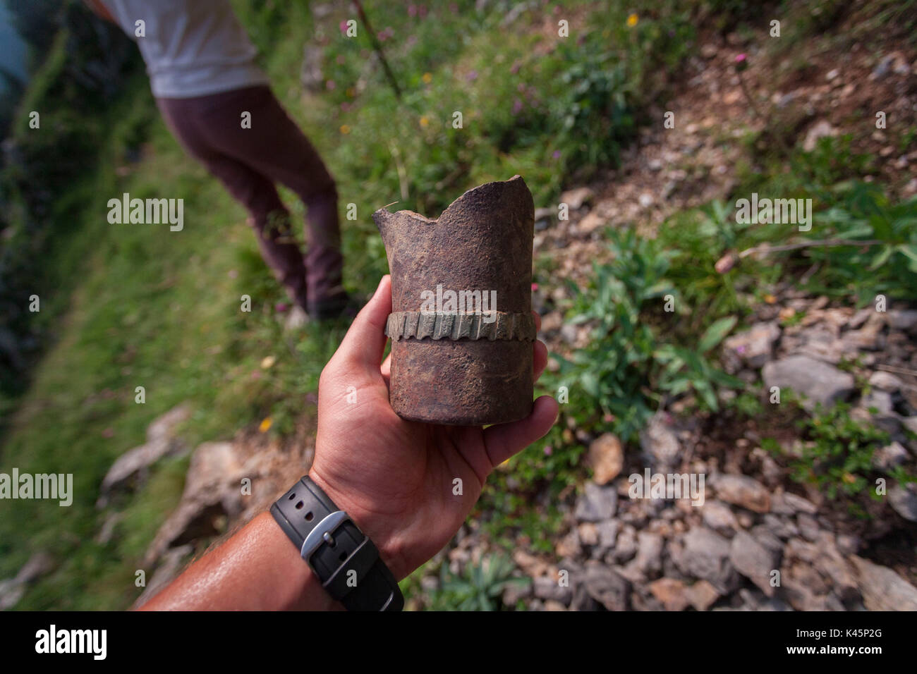 Kleiner Pal, Italy. An Austrian grenade piece Stock Photo - Alamy