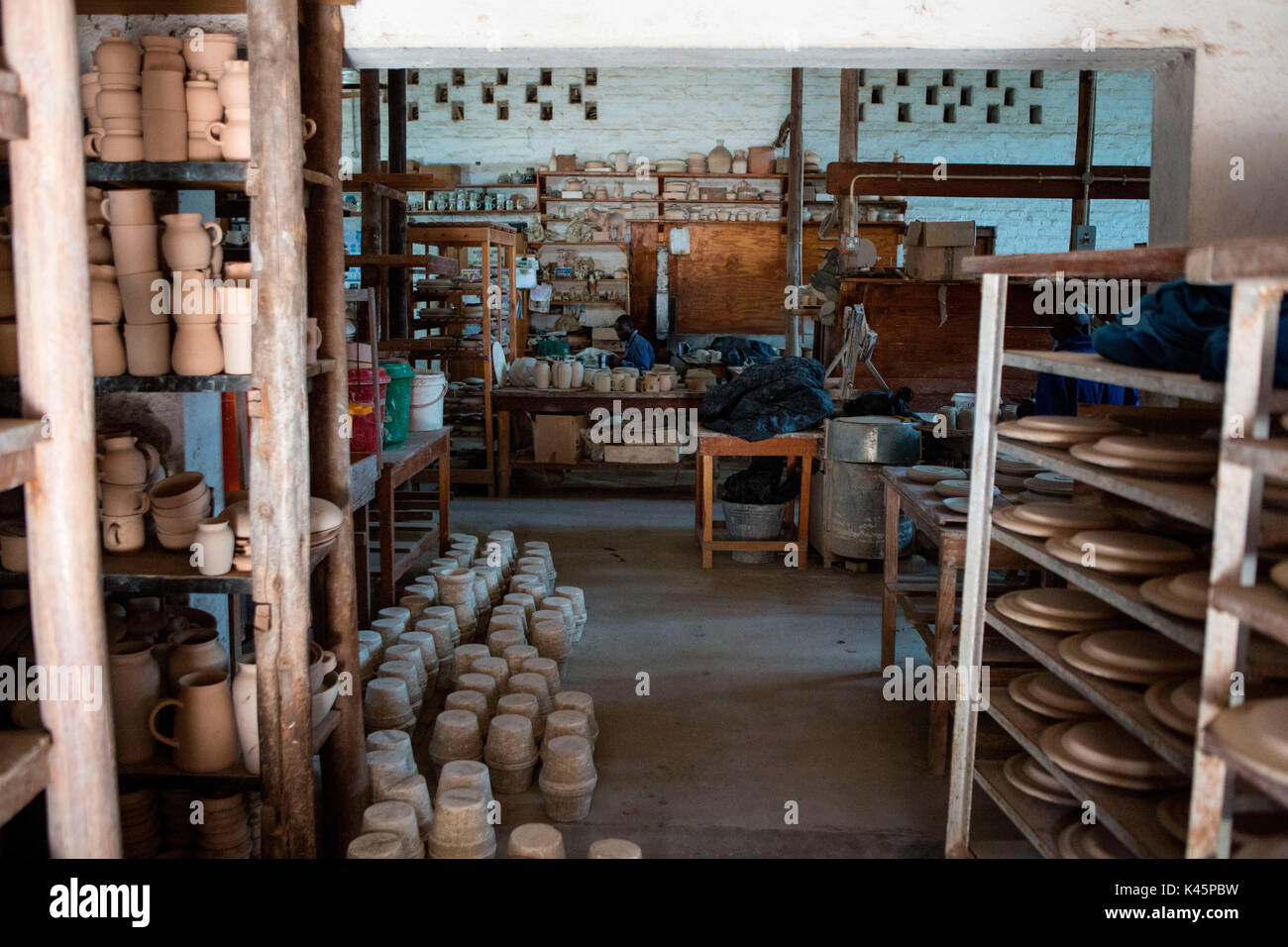 Africa,Malawi,Lilongwe district, Dedza pottery. Pottery industry Stock ...