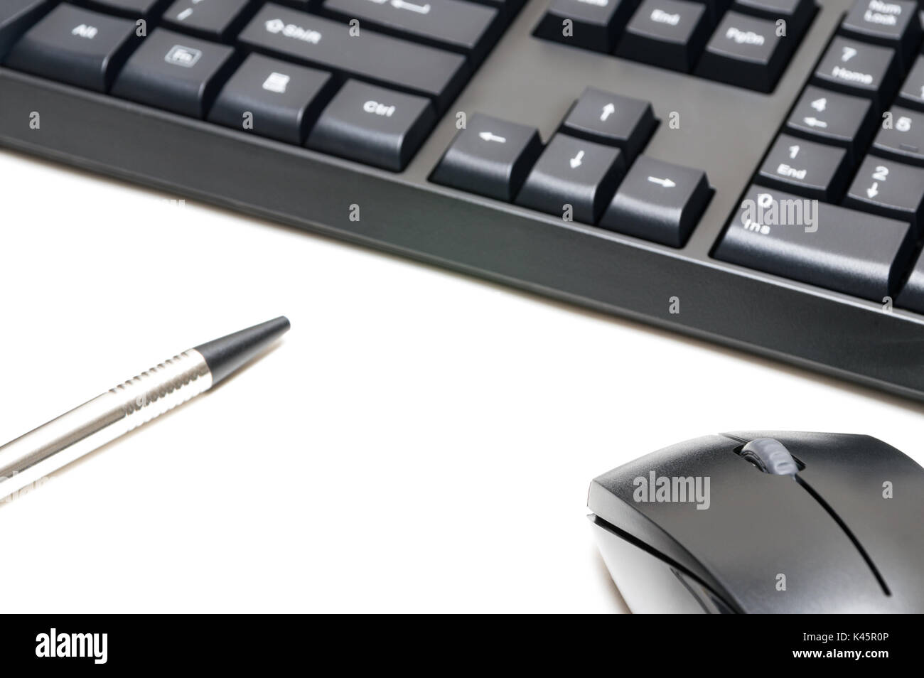 Desktop computer keyboard mouse white background hi-res stock ...