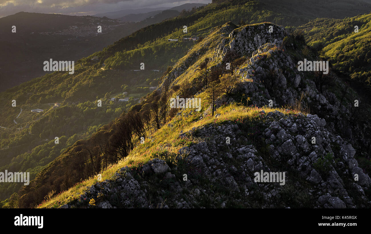 Mountain Tiriolo, Tiriolo, Catanzaro, Calabria, Italy. Sunset in ...