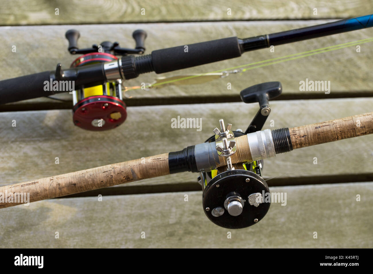 Fishing Tackle, rods and reels Stock Photo - Alamy