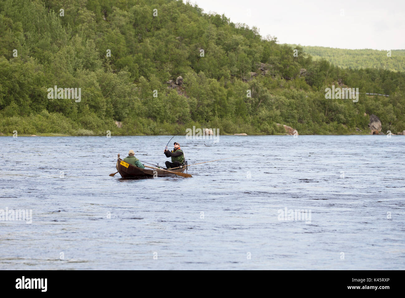 Salmon fishing at the Tana river, Utsjoki, Lapland Stock Photo - Alamy