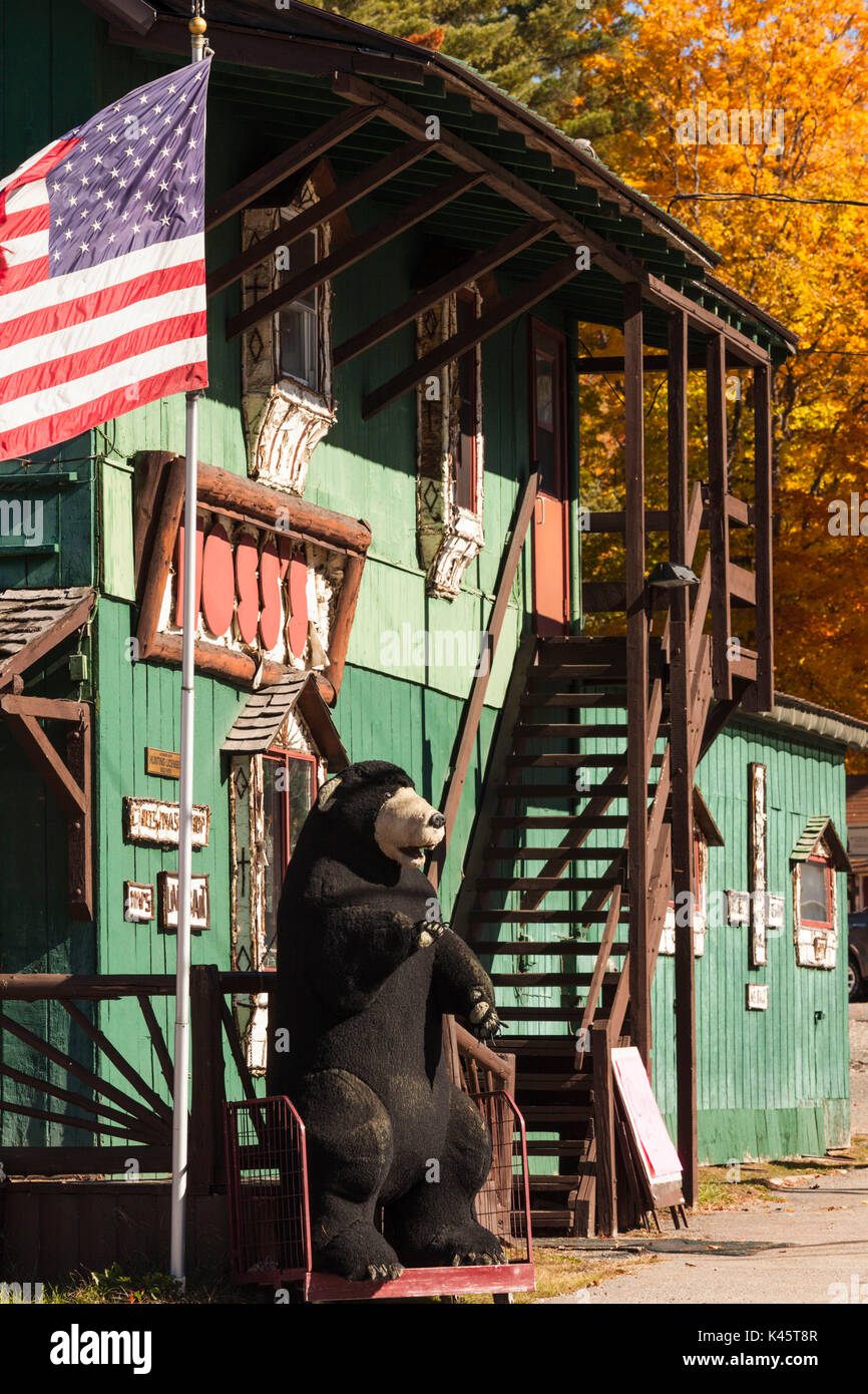 USA, New York, Adirondack Mountains, Long Lake, Hoss's outdoor supply ...