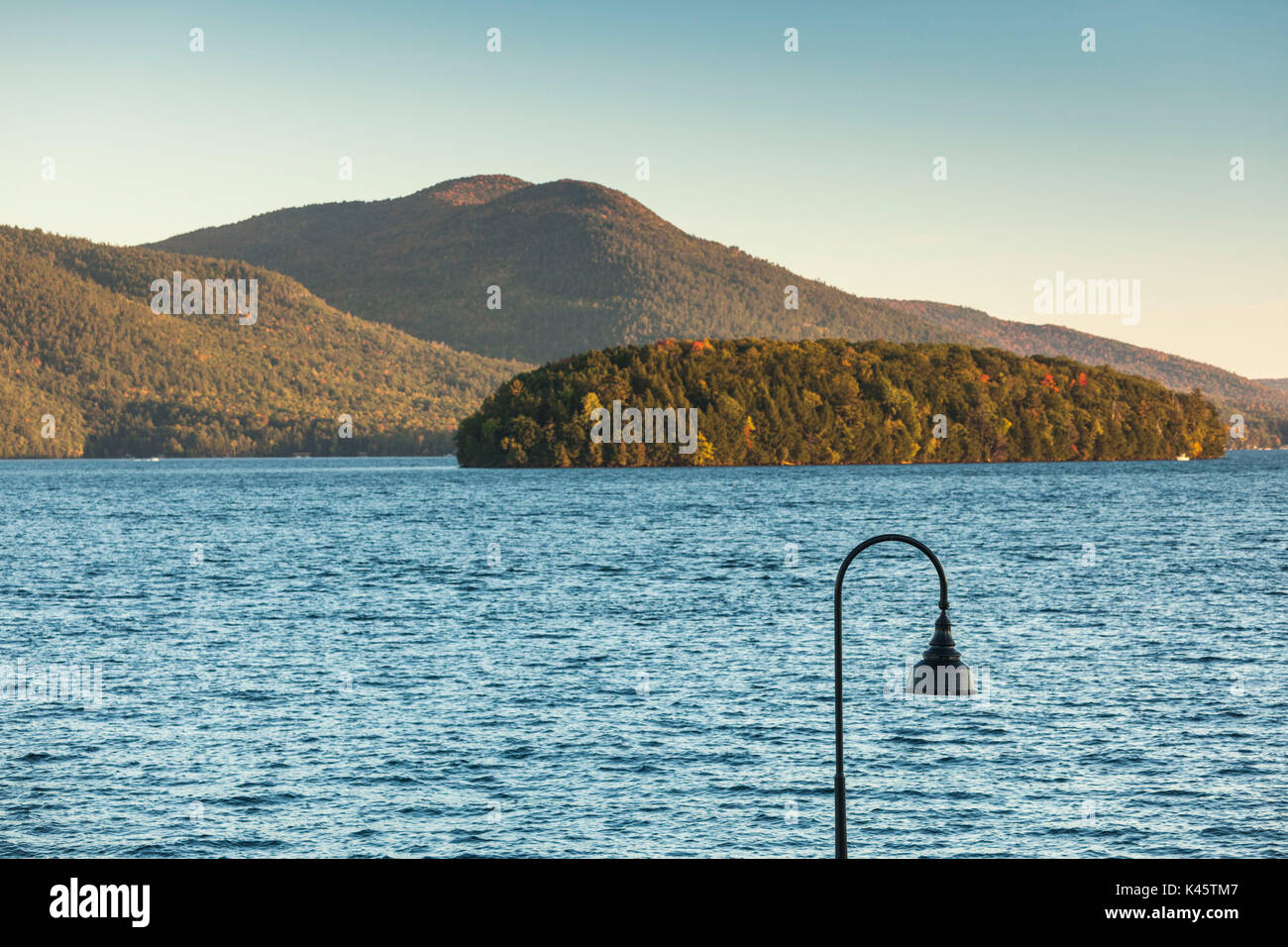 USA, New York, Adirondack Mountains, Lake George, autumn Stock Photo ...