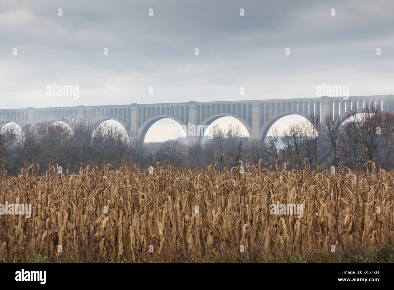 USA, Pennsylvania, Nicholson, Tunkhannock Viaduct, largest concrete ...